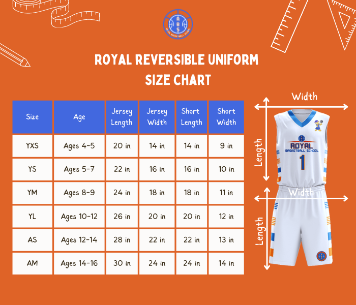 Sizing Guide – Royal Basketball School